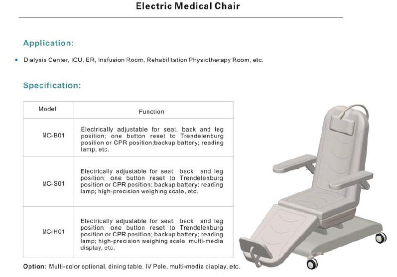 Medical Hospital Electric Dialysis Chair for Hemodialysis Patient ...